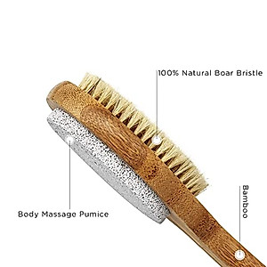 ICANdOIT-4 in 1 Feet Pedicure Kit with Long Handle Classic Bath Shower Brush&Dry/Wet Brushing Body Brush Back Scrubber,Shower Brush for exfoliator Skin and Remove Dead Skin Cells