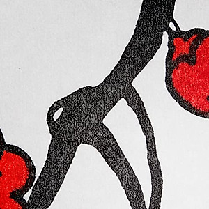 Roundhill Furniture Black Japanese 4-Panel Screen Room Divider, Plum Blossom