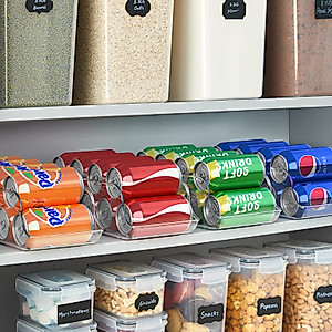 Lifewit 4pcs Soda Can Organizer for Refrigerator Kitchen Pantry Fridge Freezer Countertop Cabinet in Home, Office, Clear Plastic Beverage Drink Holder Rack, Each for 9 Pop Cans 355ml