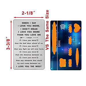 TANWIH When I Say I Love You More Wallet Card, I Love You Gifts for Him Her, Anniversary Cards Gift for Men Husband, Sentimental Long Distance Presents