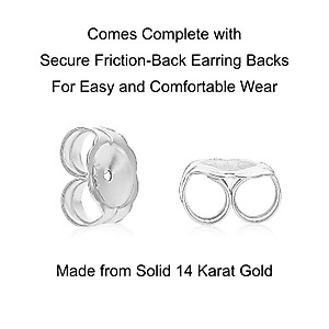 Solid 14k Gold Mini Lotus Cubic Zirconia Studs, Trefoil Trinity Triple Cluster Minimalist Earrings (White Gold)