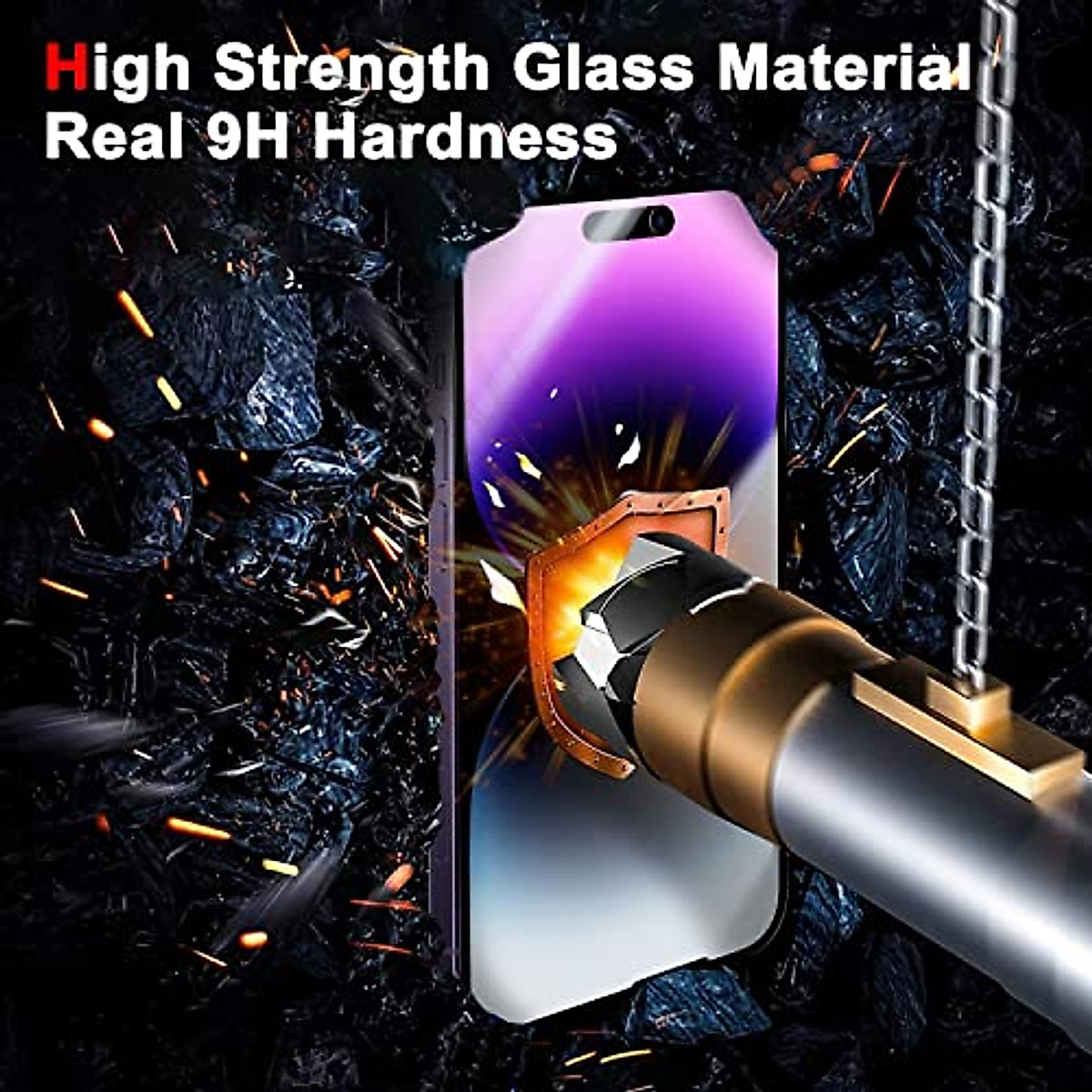 YMHML 2 Pack iPhone 14 Pro Privacy Screen Protector + 2 Pack iPhone 14 Pro Camera Lens Protector, Anti Spy Tempered Glass Privacy Screen for iPhone 14 Pro (6.1 Inch), Bubble Free Easy Installation