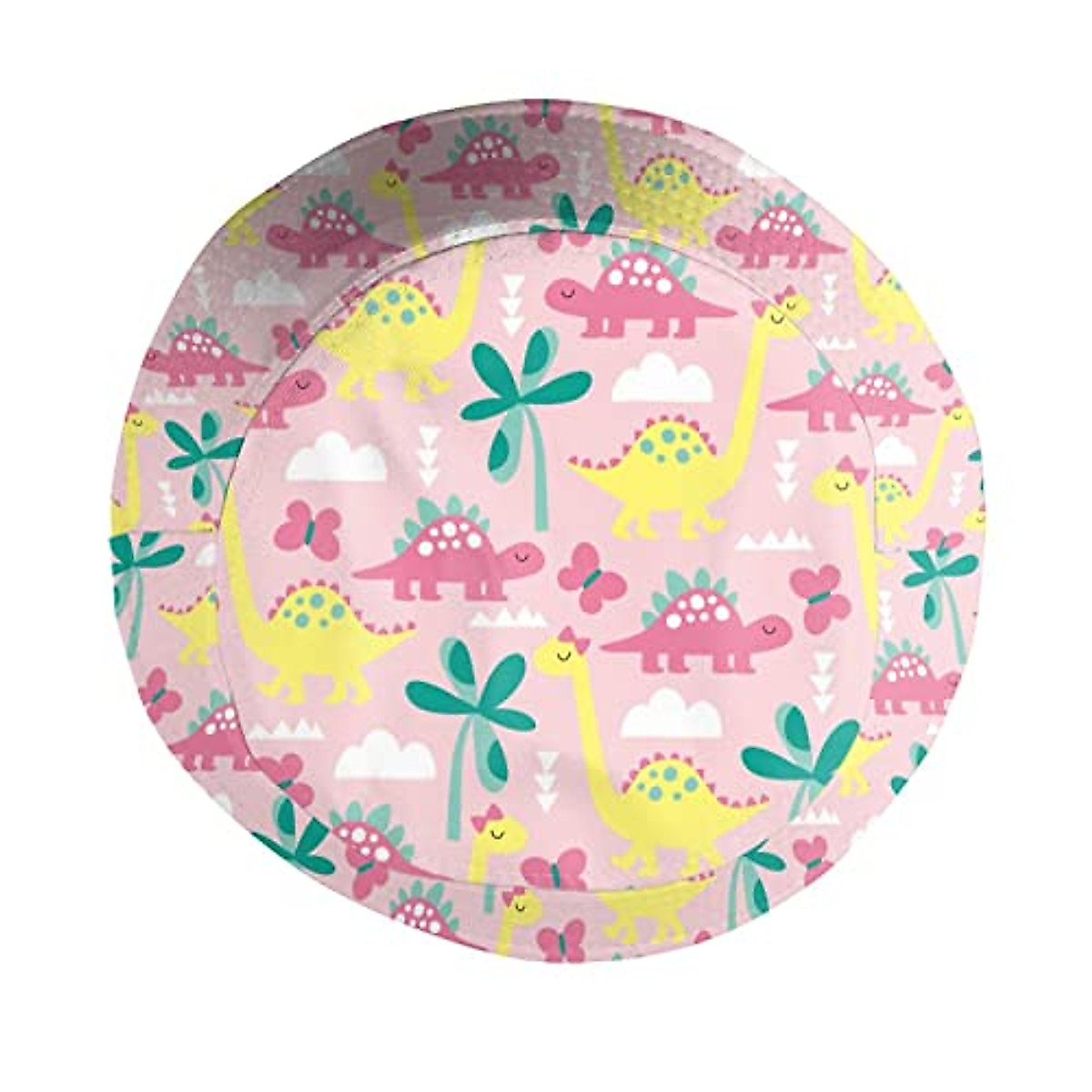 Pink Dinosaur Cute Dino Girly Bucket Hat Sun Beach Packable Fisherman Cap for Women Men Summer Outdoor Hiking