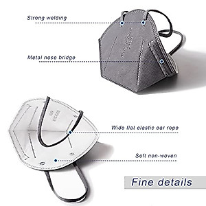 KUPRO KN95 Face Masks 10 Colors 50 Pack Individually Wrapped,Colored KN95 Disposable Masks for Adults