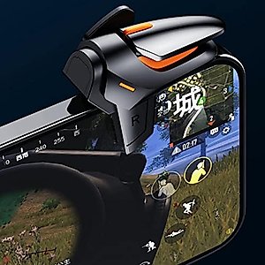 BoxWave Gaming Gear Compatible with Tecno Camon 17 - Touchscreen QuickTrigger Auto, Trigger Buttons Autofire Gaming Mobile FPS - Jet Black