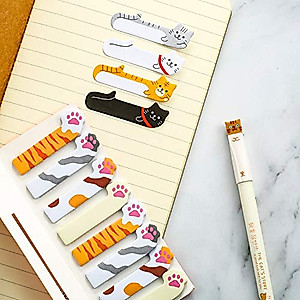 12 Pieces Cute Cat Pens Cats Design Gel Ink Pens Kawaii Writing Pen and 320 Pieces Cute Cat Sticky Notes Page Bookmarks Flags Tab for Cat Lovers Kids Stationery School Office Supplies(Classic Style)