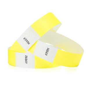 WristCo 3/4" Tyvek Wristbands | Lightweight |Durable | Waterproof | Great for Events and Screening | Neon Yellow | 500 Paper Wristbands