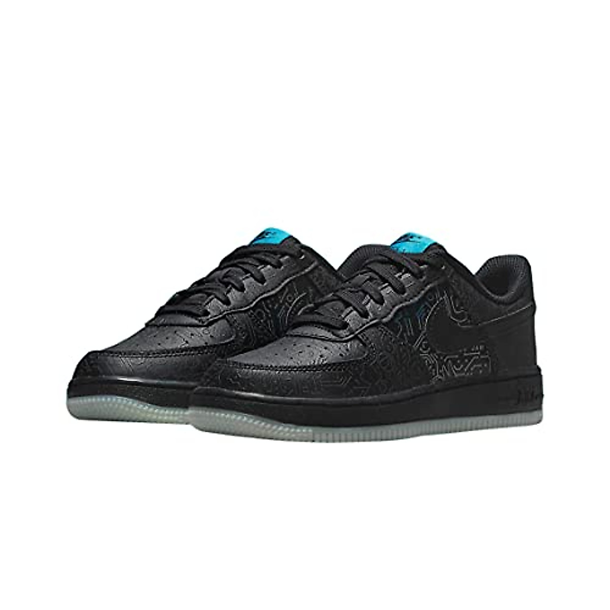 Nike Big Kid's Air Force 1 '06 "Space Jam Black/Black-Lt Blue Fury (DN1434 001) - 4