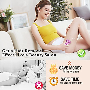 Electric Women Facial Hair Remover, EC VISION Ladies Beauty Epilator Trimmer Facial Cotton Threading Hair Shaver (Pink)