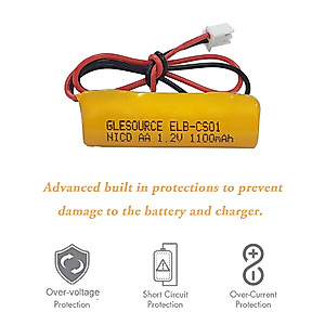 XUNTU 1.2V 1100mAh Exit Sign Emergency Light NiCad AA Battery Compatile for ELB-CS01, Unitech OSA268, EXR EL 122 C4T (2 Pack)