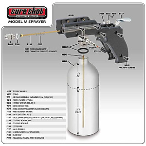 Sure Shot M2400 - Industrial Grade Silver Anodized Aluminum Sprayer with Adjustable Nozzle - Lightweight and Portable Compressed Air Sprayer for Water, Solvent, and Oil-Based Materials - Made in USA Since 1932