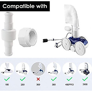 ATIE 280, 380, 180 Pool Cleaner Hose Swivel D20 and Hose Nut D15 Combo Kit Replacement For Zodiac Polaris 280, 380, 180 Pool Cleaners (2 Pack)