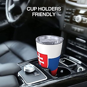 WXZYFP Car cup (single silver rim), can use a straw or drink directly, easy to use.Flag of Slovakia