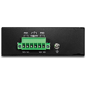TRENDnet 8-Port Industrial Unmanaged Fast Ethernet DIN-Rail Switch, TI-E80 8 x Fast Ethernet Ports, 1.6Gbps Switching Capacity, IP30 Metal Switch, Lifetime Protection, Black