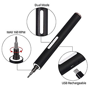 COLFULINE Precision Cordless Screwdriver Set Rechargeable Mini Electric Screwdriver with Magnetic Mat & 21 Bits Repair Tool Kits T5/T6/T8/T9, P5/P6 for iPhone/Watch/Camera