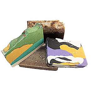 Morning Energy Soap Collection - 4(Four) 2Oz Guest Bars, Sample Size Soap -Natural Handmade Soaps for Fresh Morning Shower. Oatmeal Honey, Green Tea, White Tea, Coffee Soap - Falls River Soap Company