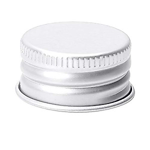 Aislor Aluminum Tins Cans Screw Top Round Steel tins Cans with Screw Lid Screw Lid Containers Cap Lid Silver 28mm