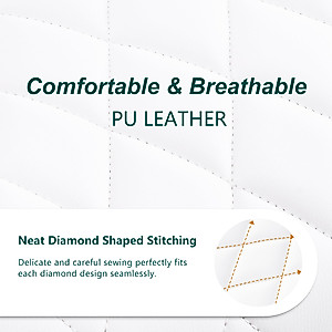 YOUNUOKE Comfortable Desk Chair, Home Office Chairs with Wheels, Armless Samll Comfy Vanity Chairs, PU Leather Computer Task Work Desk Chairs, White