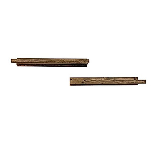 del Hutson Designs 20" Rustic Luxe Wall Mount Shelves, Dark Walnut (Open Box)