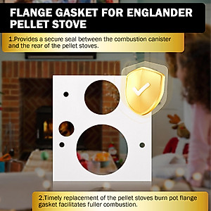 Replacement for Englander Pellet Stove Burn Pot Flange Gasket, Part Number PU-BPG Compatible with Englander Pellet Stove 25-PAF, 55-SHP25, 55-TRP25, 25-PDV, 25-PDVP, 55-SHP15, 55-SHP22