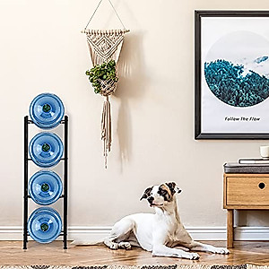 HAITRAL Water Gallon Jug Holder, 4 Tiers Heavy Duty Water Bottle Buddy Display Rack, Black Brown