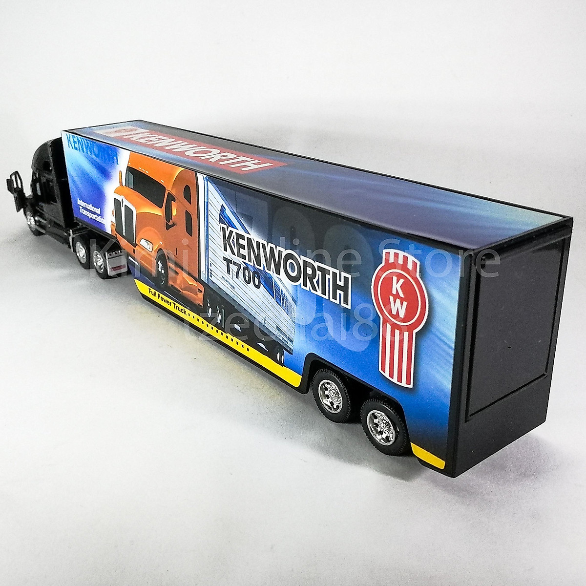 KiNSMART Kenworth T700 Container Truck 1:68 Die Cast Metal Model Toy Truck Black