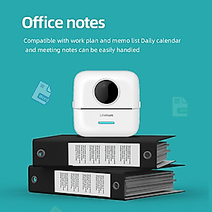 Litekium Portable Mini Printer Thermal Inkless Sticker Maker, Bluetooth Printer for Phone, Wireless Label Printer with Tape