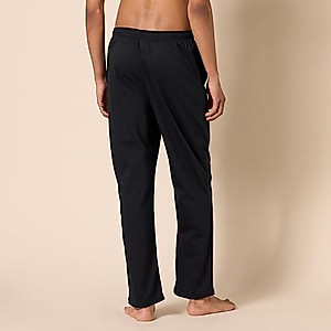 Amazon Essentials Men's Cotton Knit Pajama Pant, Black, Large