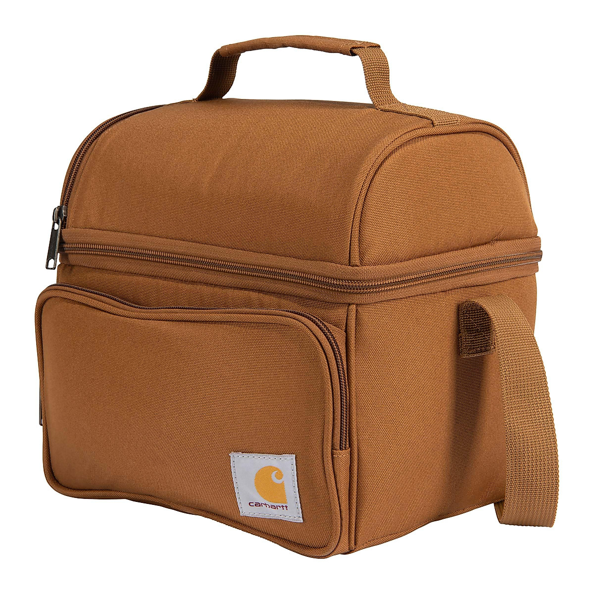 Carhartt Deluxe Dual Compartment Insulated Lunch Cooler Bag, Carhartt Brown