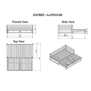 Jasper Twin to King Extending Day Bed with Bunk Bed and Storage Drawers, Espresso