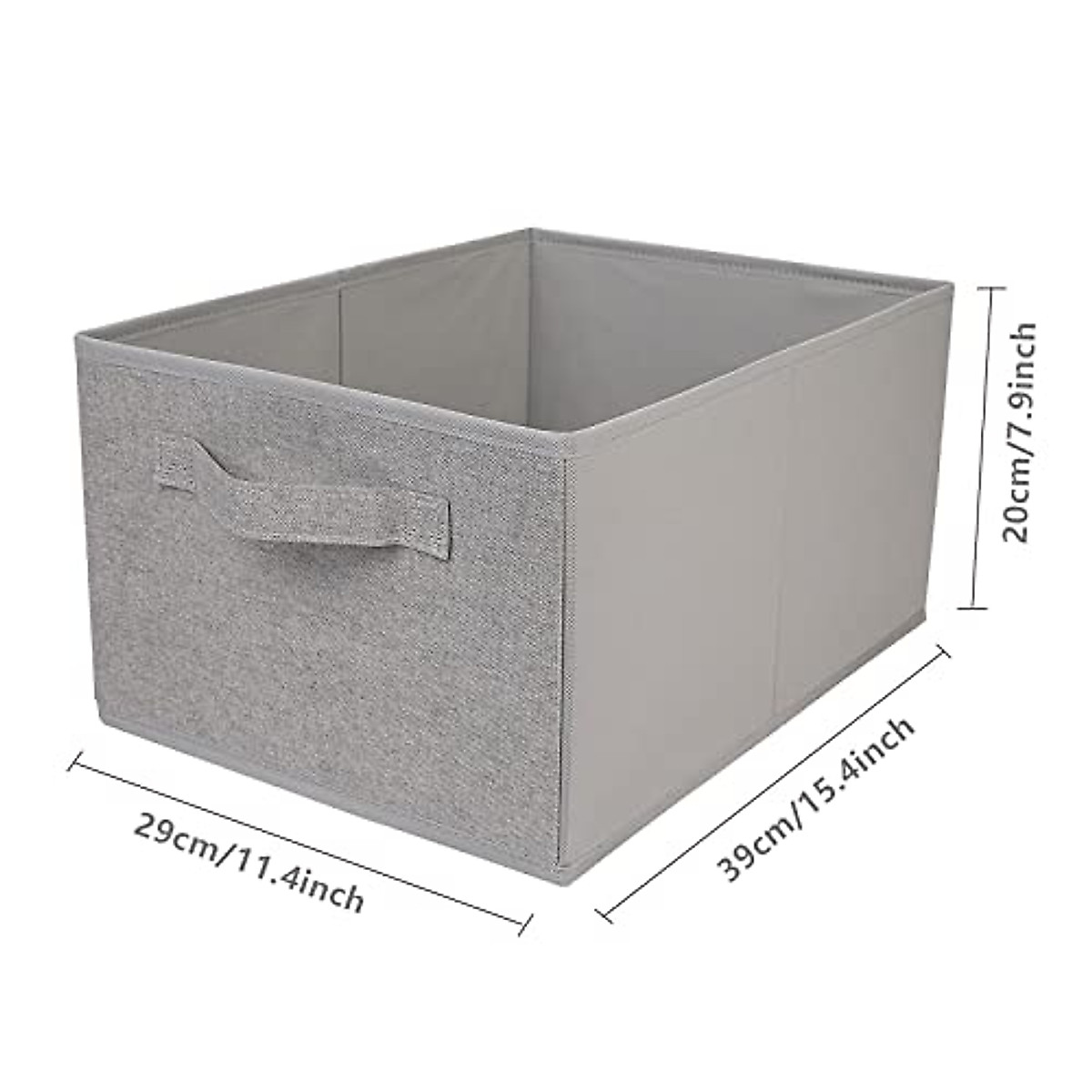 BOMKEE Collapsible Sorage Bins, Storage Cubes Baskets Collapsible Fabric Storage Boxes with Handles for Home and Office (Set of 4, 15.4 x 11.4 x 7.91inch)