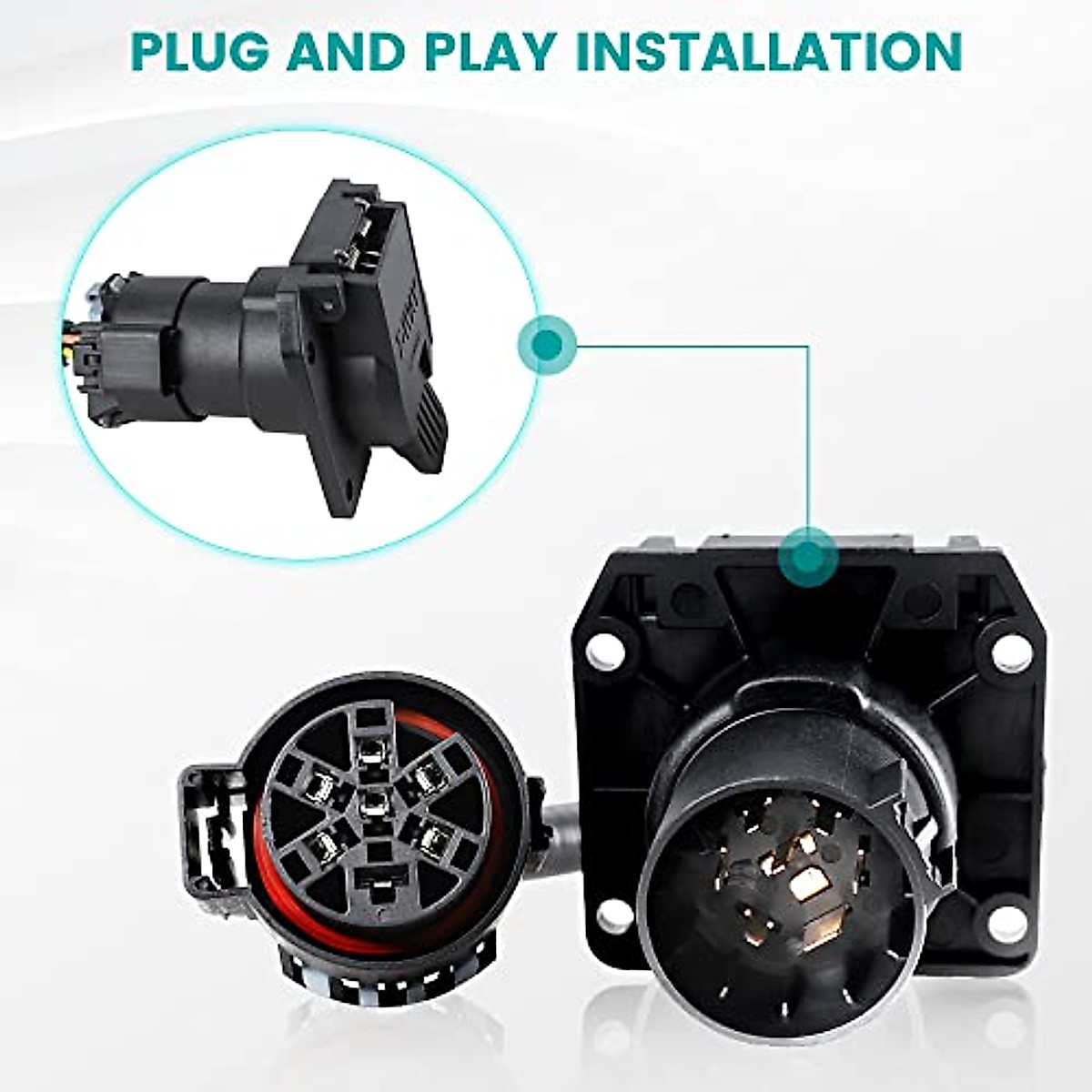 Oyviny 7 Way RV Blade Trailer Wiring 56443 for 2020-2022 Ford F-250, F-350, F-450, Factory Tow Package Required