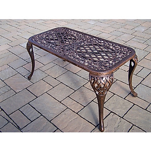 Oakland Living Mississippi Cast Aluminum Cocktail Table, 35-Inch by 18-Inch, Antique Bronze