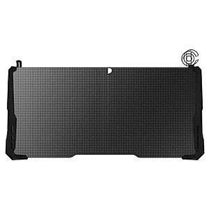 GAMDIAS Zeus Large Gaming Desk with Carbon Fiber Look Surface Home Office Computer Table, Gamer Workstation with The Cup Headset Holder, Black, Red