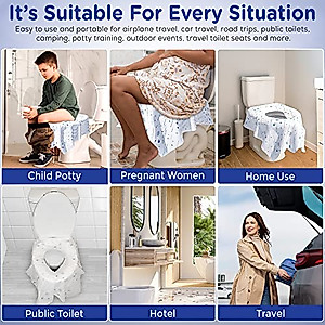 30 Pack BABEnjoy Toilet Seat Covers Disposable - Extra Large - Disposable Toilet Seat Covers for Kids, Toddlers, Adults, Use for Potty Training, Public Bathroom, Airplane Toilet Seat Cover Spot Style