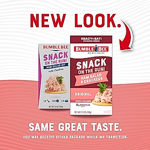 Bumble Bee Snack On The Run Ham Salad with Crackers Kit, 3.5 oz (Pack of 12) - Ready to Eat, Spoon Included - Shelf Stable & Convenient Protein Snack