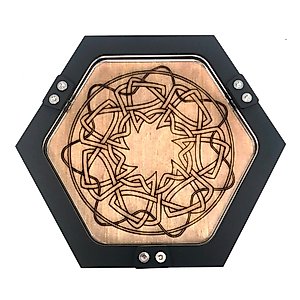 C4Labs Mini Personal Size Gaming Celtic Knot Design Dice Tray, Black, Wood, Acrylic, Stainless Steel