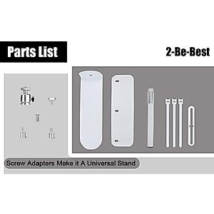 2-Be-Best Plug-in Projector Mount Bedside Sofa Projector Stand Wall Mount with 360° Adjustable, Projector Mount, Stand-Alone Design, Cable Management, Projector Holder White