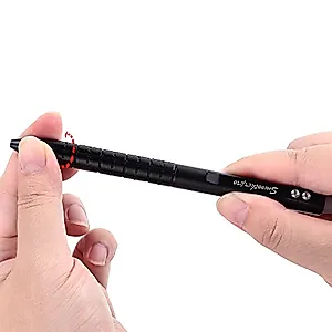 SMOOTHERPRO Erasable Bolt Action Pen Compatible with Pilot FriXion Refill Stainless Steel Pocket Clip Refillable Retractable Pen for Office School Calligraphy Practice Black (SAF150)