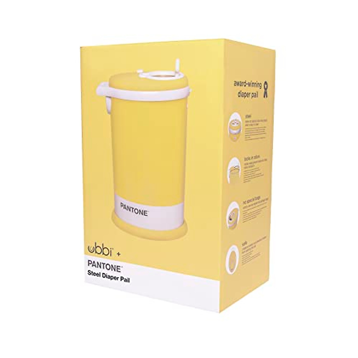 Ubbi Steel Odor Locking Diaper Pail, Pantone Yellow (Discontinued by Manufacturer)
