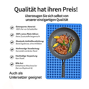 Silicone baking mat, 1.2 cm baking mat dog biscuits, multi-purpose silicone mat for oven, heat-resistant & food-safe, Bpa-free (Blue & Red)