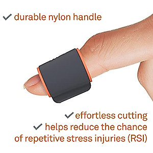 Slice 10583 Safety Cutter Ring, Fits on Tip of Finger, Package Opener, Finger Friendly Micro-Ceramic Blade Lasts 11x Longer Than Metal, Reduce Fatigue & Strain