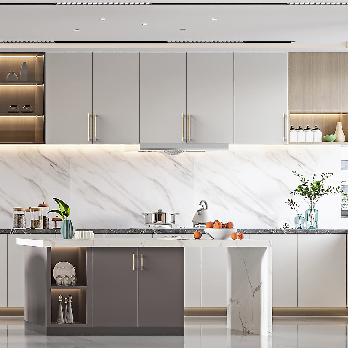 Asidrama 10 Pack 5 Inch(128mm) Gold Cabinet Pulls Knurled Cabinet Handles Cupboard Handles Kitchen Cabinet Hardware for Cupboard Drawer Pulls