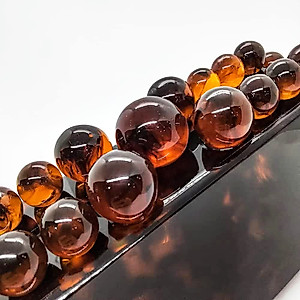 CUXVA Acrylic Clutch Purse for Women with Marbling Evening Handbag Square Box Crossbody Bag with Glitter Beads for Wedding Christmas Cocktail Party