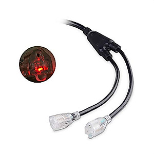 Cable Matters LED-Lit 3 Prong 30 Amp to 15 Amp Adapter for Generator (30 AMP to 110 Adapter Splitter) 2.5 Feet - NEMA TT-30P to 2X 5-15R