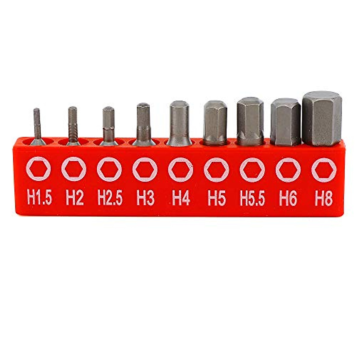 Hex Bit Set Metric 9PC With Rail - Allen Wrench Bit Set 1.5mm - 8mm - Perfect for Automotive, Bike, Bicycle, Appliance Repair - Ram Pro