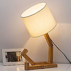 HAITRAL Cute Desk Lamp - Creative Table Lamp With Wood Base Changeable Shape Desk Lamp for Bedroom, Study, Office, Kids Room