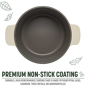 Goodful All-In-One Pot, Multilayer Nonstick, High Performance Cast Dutch Oven With Matching Lid, Roasting Rack And Turner, Made Without PFOA, Dishwasher Safe Cookware, 4.7-Quart, Linen