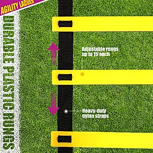 Teenitor Agility Ladder 21 Rung 29.5ft Speed Ladder Training Ladder for Soccer, Speed, Football Fitness Feet Training Carry Bag Agility Training Equipment, Sports Agility Ladders for Kids