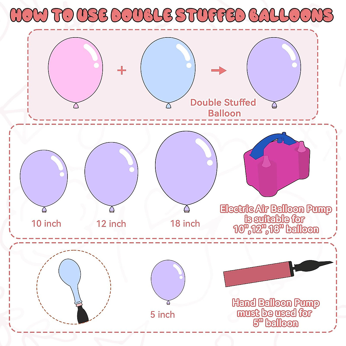 Double Stuffed Balloon Garland of Black & Dusty Pink Balloons - Dark Pink Balloons Different Sizes 5/12/18 Inch Matte Blush Pink Latex Balloon for Wedding Bridal Shower Birthday Party Decorations